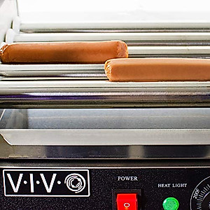 VIVO Electric 12 Hot Dog and 5 Roller Grill Cooker Warmer, Cooker Machine, HOTDG-V005