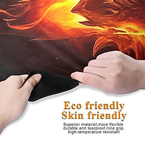 GOODOLD Dragon Head Red Yoga Mat, 71 x 26 Inch Non-slip Yoga Mats Folding Travel Exercise Mat Indoor Outdoor Gym Pilates with Storage Bag for Women Men