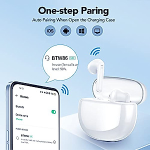 IKG Bluetooth Earbuds, Bluetooth Headphones with Microphone, 30H Playtime, Wireless Earbuds with Transparent Charging Case, Deep Bass, IPX7 Waterproof Earphones, Ear Buds for Work