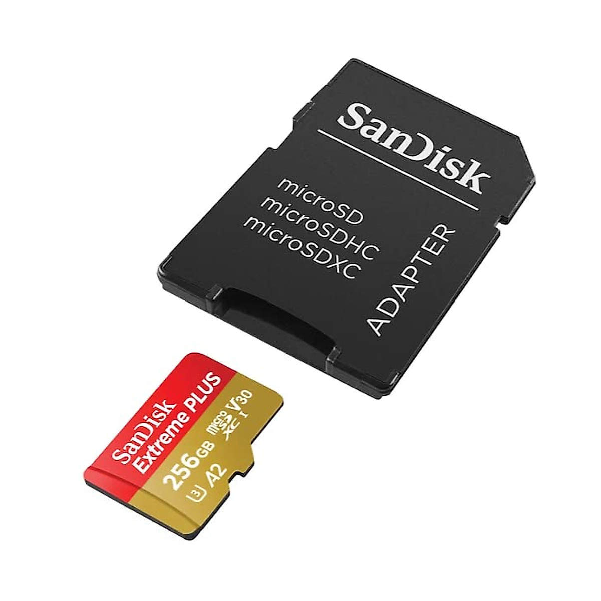 SanDisk Extreme Plus microSDXC UHS-I Card with Adapter, 256GB, SDSQXBD-256G-AN6MA