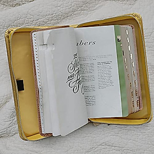 10x7 Inch Personalized Bible Cover – Create Your Own Design, Custom Bible Cover and Carrying Case with Handle – Leatherette Book Covers and Bible Case for Women - Gold (Design 3)