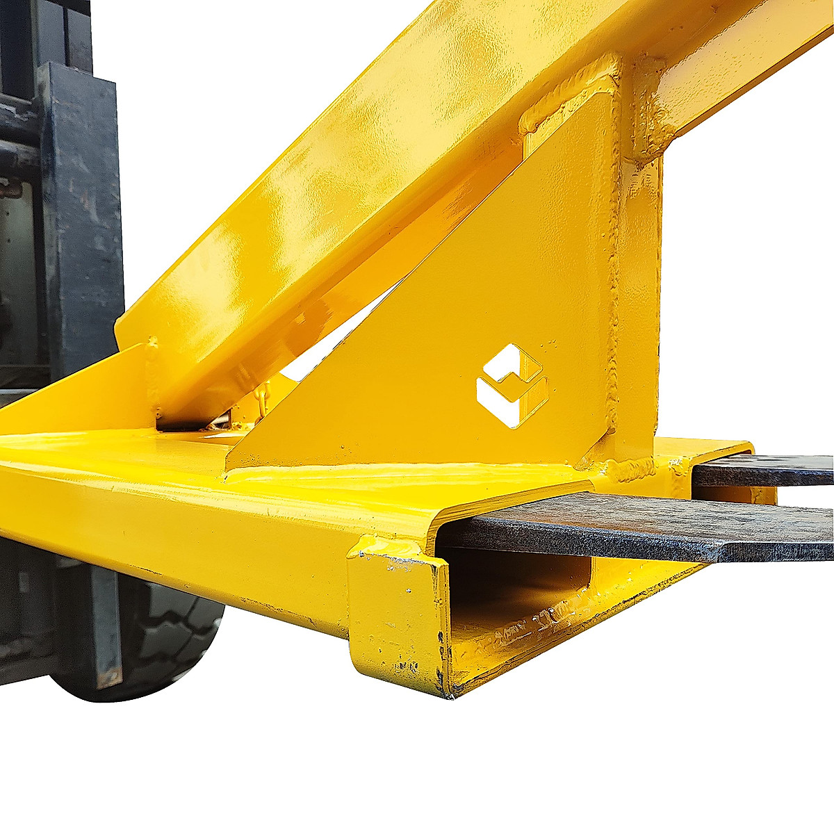 LGXEnzhuo Forklift Mobile Crane, Forklift Extension Attachments Crane, 6600lbs Loading Capacity, with Truss Hoist Jib Boom and Hook, for Towing Handling Equipment, Yellow