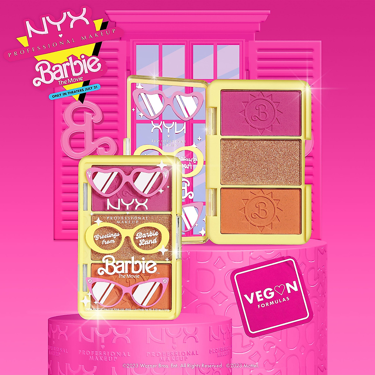 NYX PROFESSIONAL MAKEUP BARBIE, Mini Cheek Palette - Greeting From BARBIE Land