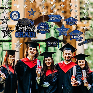 14 Pack Graduation Garland Class of 2022 Graduation Decoration Diploma Hat Star Congrats Garland Banner Congrats Grad Streamers Backdrop for Graduation Party Supplies College Grad Decor (Orange)