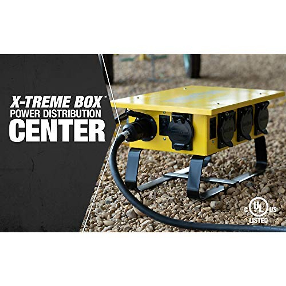 Southwire 019703R02 6506UGSX 50A Temp PWR X-TREME Box 6-Straight Blade SLED Base, 1 Pack, Yellow
