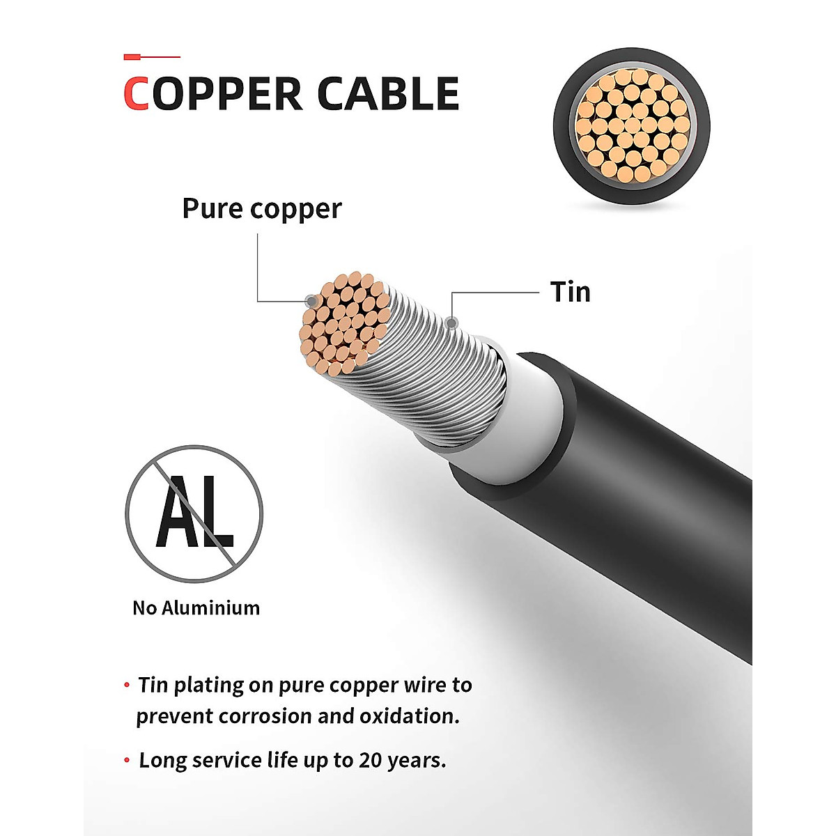 BougeRV 10Ft 10AWG Solar Extension Cable and 1 Pair of Solar Y Branch Parallel Connectors, Included Extra Free Pair of Connectors, 10Ft Solar Extension Cable Connector Kit Made of Pure Copper
