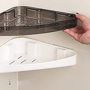 Corner Shower Caddy, 2 Pack Adhesive Wall Mounted Shower Shelves No Drilling Strong Shower Caddies Kitchen Racks Storage Organizers