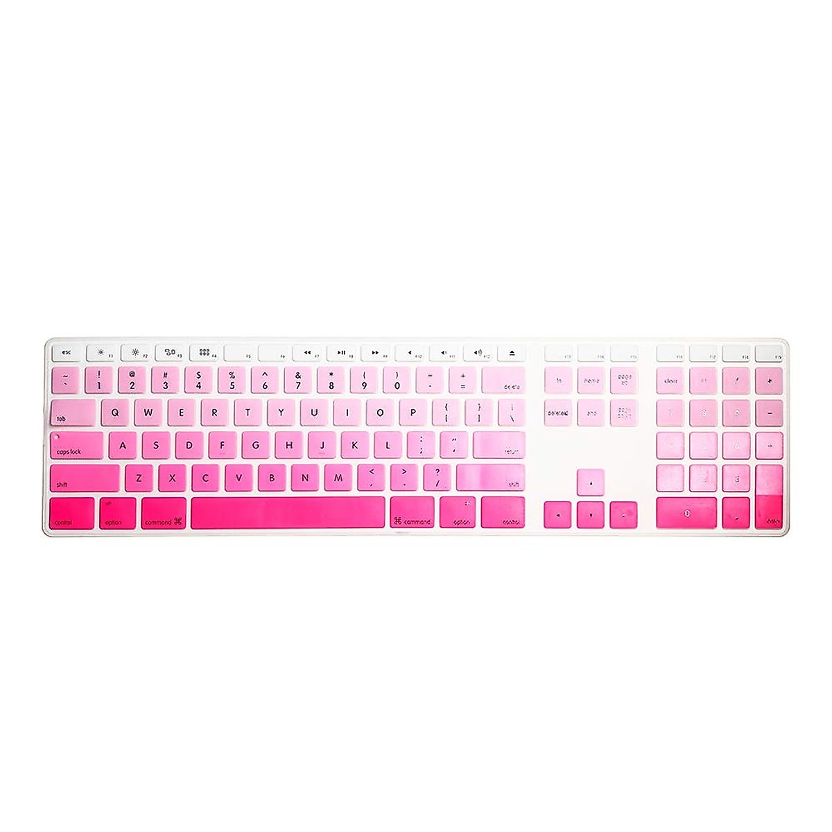 HRH Ombre Pink Silicone Keyboard Cover Keypad Skin for Magic Keyboard with Numeric Keypad A1843 MQ052LL/A Released in 2017 (US Layout)