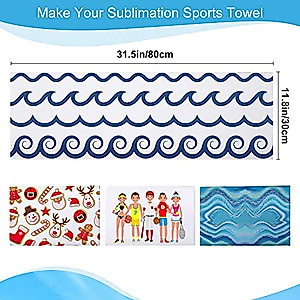 Sublimation Towels Polyester Blank White Microfiber Dish Towels Thick Drying Towel Hand Towel for Bathroom and Dish Towel for Kitchen, 32x12 Inch (10 Pieces)