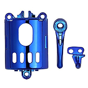 yotijar DIY Modified Hair Clipper Parts, 3pcs/Set Motor Cover Case Shell Adjustor Bar & Switch Kit for Wahl 8591/8148/8504 Cordless Hair Clippers - Blue
