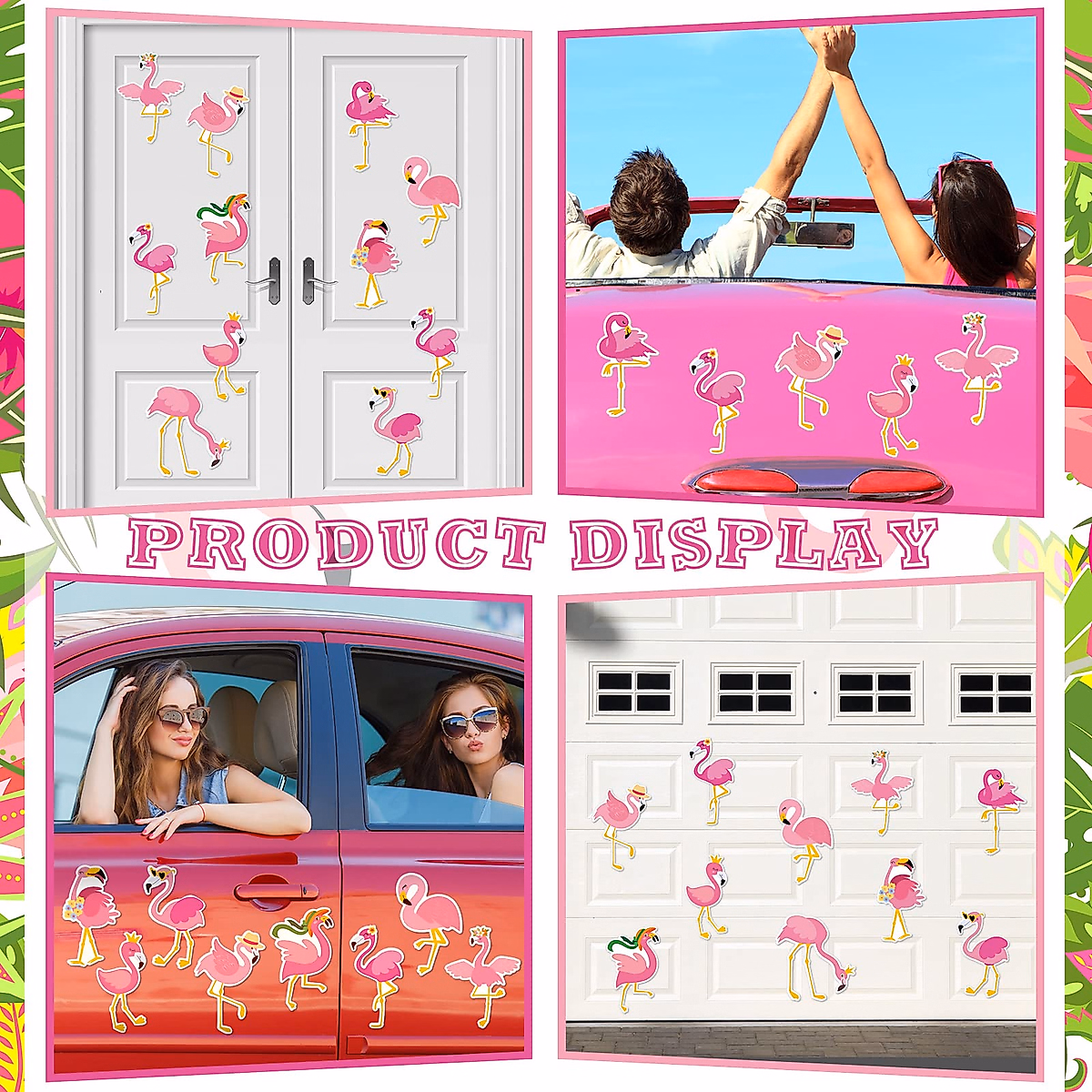 Geiserailie 10 Pieces Summer Flamingo Magnet Cute Cruise Door Magnets Pink Flamingo Fridge Sticker Magnetic Refrigerator Protector Car Decals for Kitchen School Office Whiteboard