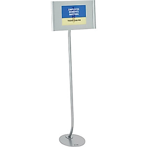 Quartet Designer Sign Stand, 11 x 17 Inches, Silver, Aluminum Frame (7922)