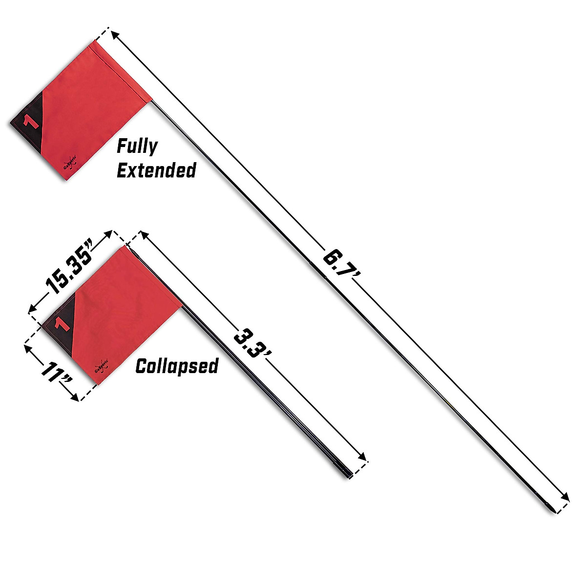 GoSports Golf Flags 3 Pack Great for Practice and Backyard Family Golf Games