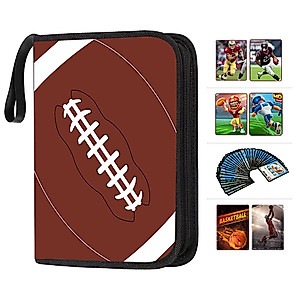 POKONBOY 400 Pockets Football Card Binder, Football Trading Cards, Display Case with Football Card Sleeves Card Holder Protectors Set for Football Cards