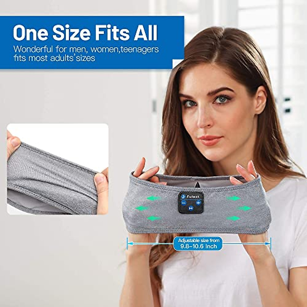 Sleep Headphones Bluetooth Headband, Perytong Sports Bluetooth Headband Headphones with Thin Speakers, Sleep Earbuds, Sleeping Headphones for Workout Running Yoga Nap, Gift for Men and Women