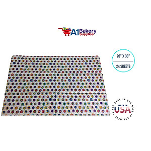 Rainbow Polka Dot Tissue Paper Rainbow Spots Dot Premier High Quality Tissue Paper - 20 Inch x 30 Inch - 24 XL Sheets by A1 bakery supplies MADEIN USA
