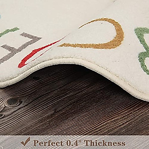 Topotdor Rainbow Round Kids Play Rug Alphabet Nursery Area Rug Extra Large Soft Crawling Play Mat for Children Toddlers Bedroom (71 inch, Multi Color)