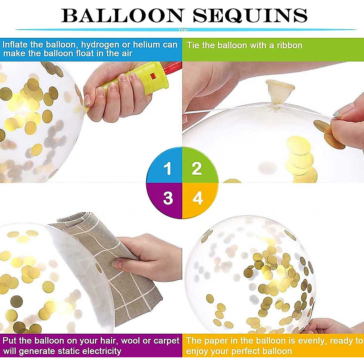 Yiran 50th Birthday Balloons, Black Gold Number 50 Balloons, 15Pcs Happy Birthday Balloons Party Deocorations Supplies, 12inch Latex Confetti Balloons for Adult Men Women