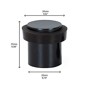 Door Stop I-181 Series (Black Lacquered Stainless Steel - Black Rubber, 0,79x0,99)