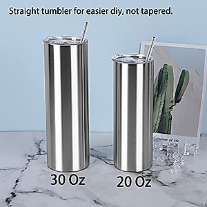 20 Oz Straight Skinny Tumbler Set, Stainless Steel Slim Skinny Travel Tumbler Bulk, Birthday Diy Gift For Women Friends Sisters, 4 Pack, Silver