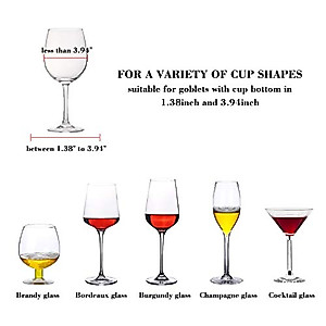 MOCOUM Wine Glasses Rack Under Cabinet Stemware Rack, Wine Glass Hanger Rack Wire Wine Glass Holder Storage Hanger for Cabinet Kitchen Bar (Black, 5 Rows 1 Pack)