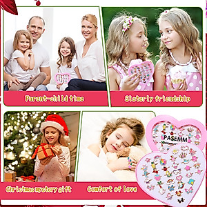 PASEMM 36pcs Little Girl Jewel Rings, Adjustable Unicorn Rings Toys, No Duplication Kids Play Ring in Box,Dress Up for 4-12 Year Old Girls, Birthday Christmas Valentine's Day Holiday Gifts