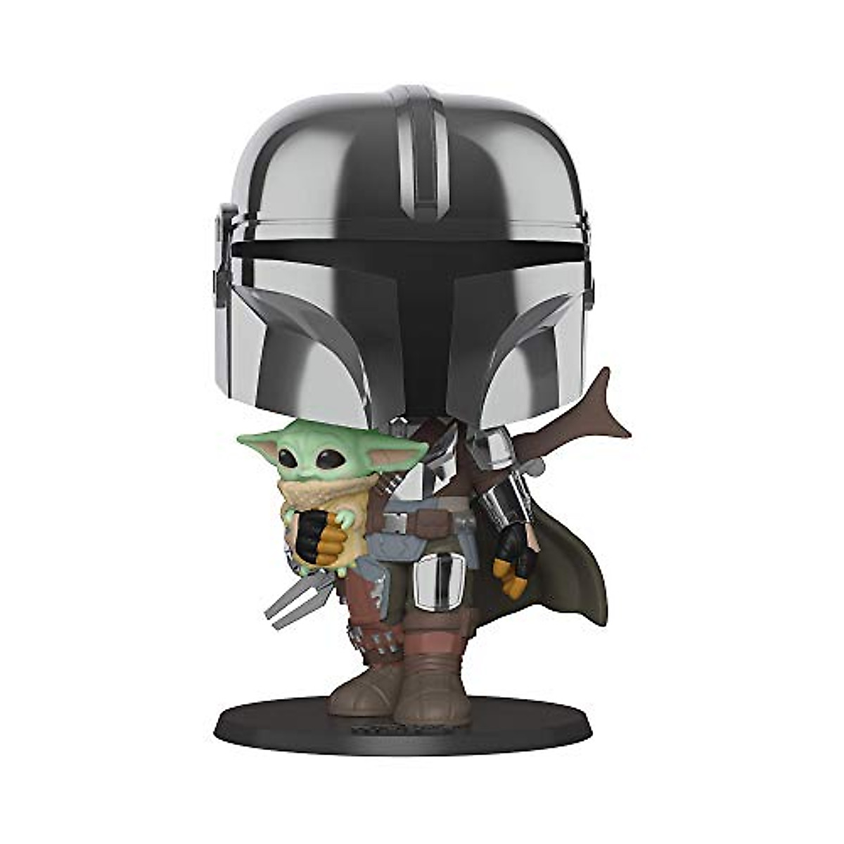 Funko Pop! Star Wars: The Mandalorian - 10 Inch Chrome Mandalorian with The Child Vinyl Action Figure