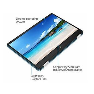 HP 2022 Newest Chromebook X360 Spin 2-in-1 Convertible Touchscreen Laptops for Student & Business, 14'' HD, Intel Celeron N4120, 4GB RAM, 64GB SSD, Webcam, Bluetooth, Stylus Pen Included, Chrome OS