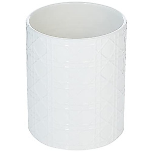 Kassatex ARN-WB Rattan Wastebin, White