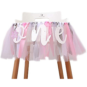 Winter Alderland Snow High Chair Tutu - 1st Birthday high Chair Banner, Smash Cake Photo Props, Winter Wonderland Snowflake Design ONE, 1st Birthday Photo Background. (Snowflake)