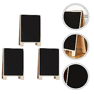3pcs Message Board Wooden Memo Boards Wooden Display Boards Wooden Wooden Billborads Wooden Blackborads Wooden Writing Boards Standing Blackboards Wooden Writing Borads
