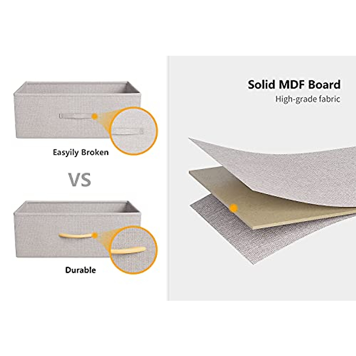 BANTI Dresser for Bedroom, Tall Kids Fabric Vertical Dresser with 5 Drawers, Storage Tower Organizer Unit for Closet, Living Room, Bedroom, Hallway, Steel Frame Wood Top, Light Grey