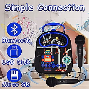 Kids Karaoke Machine for Boys Girls with 2 Microphones Portable Toddler Singing Machine Bluetooth Children Karaoke Toy Speaker Gift for Birthday Festival