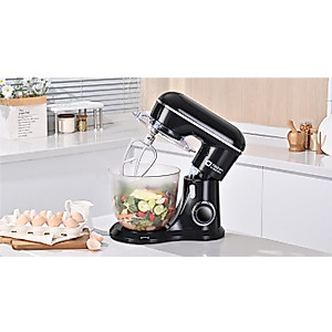 Kitchen in the box Stand Mixer, 4.5QT+5QT Two bowls Electric Food Mixer, 10 Speeds 3-IN-1 Kitchen Mixer for Daily Use with Egg Whisk,Dough Hook,Flat Beater (Black)