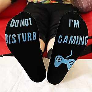 Do Not Disturb Gaming Socks Novelty Gamer Socks Funny Stocking Stuffers Gifts for Teen Kids Boys Mens Dad Gamer Lovers