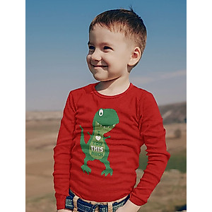 Dinosaur Boys Valentines Shirt Long Sleeve Funny Trex Heart Crusher Valentine Day Toddler Boy Kids T-Shirt 4T Red