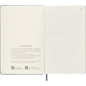 Moleskine Smart Notebook, Large, Ruled, Sapphire Blue, Hard Cover (5 x 8.25)