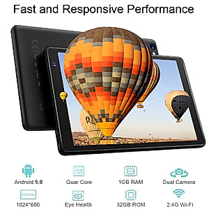 PRITOM Tronpad Tablet - 7'' Android 10 Tablet PC with 32 GB Storage, Quad Core, HD IPS Display, Dual Camera, WiFi, Bluetooth, Black