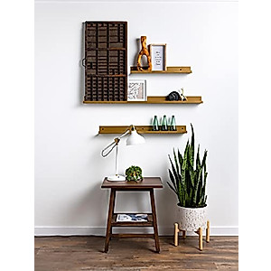 Infinite Design Floating Metal Wall Shelf – Minimalist Premium Floating Shelves Made in USA | Easily Mounted, Perfect Floating Shelf for Your Living Room, Kitchen, Bathroom or Bedroom | Gold, 36 Inch
