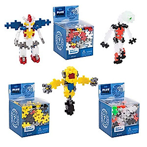PLUS PLUS Set of 9 Mystery Makers, Stem Building Toy, Party Favor Gifts, Interlocking Mini 3D Puzzle Blocks for Kids - Robots