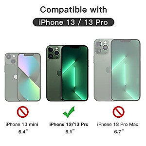 JETech Full Coverage Screen Protector for iPhone 13/13 Pro 6.1-Inch, Black Edge Tempered Glass Film with Easy Installation Tool, Case-Friendly, HD Clear, 3-Pack