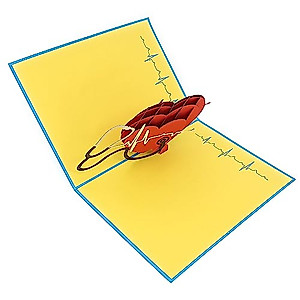 PopLife Healthcare Heart 3D Pop Up Card, For Doctors, Nurses, EMTs, Essential Medical Staff - Hospital Thank You Note - Pop Up Valentines Card - Anniversary Pop Up Mother's Day Card, Happy Birthday