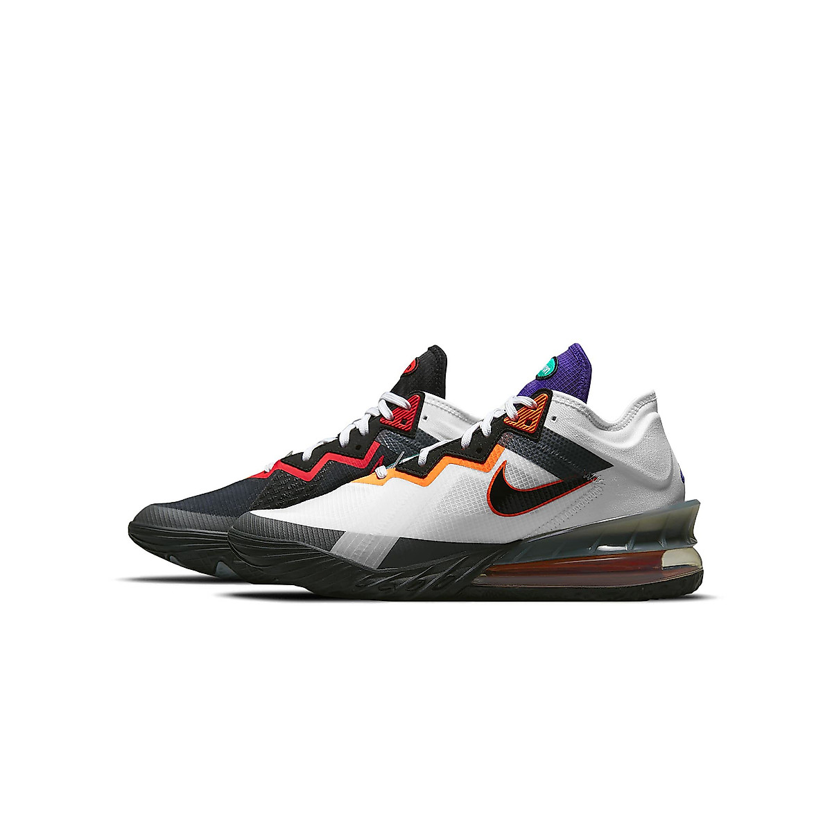 Nike Men's Lebron XVIII Low Greedy White/Black-Iron Grey-Volt (CV7562 100) - 8.5