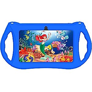 RliyOliy Kids Tablet, 7 inch Android 12 Tablet for Kids, 3GB RAM 32GB ROM Toddler Tablet with Bluetooth, WiFi, GMS, Parental Control, Dual Camera, Educational, Games(Sapphire Blue)