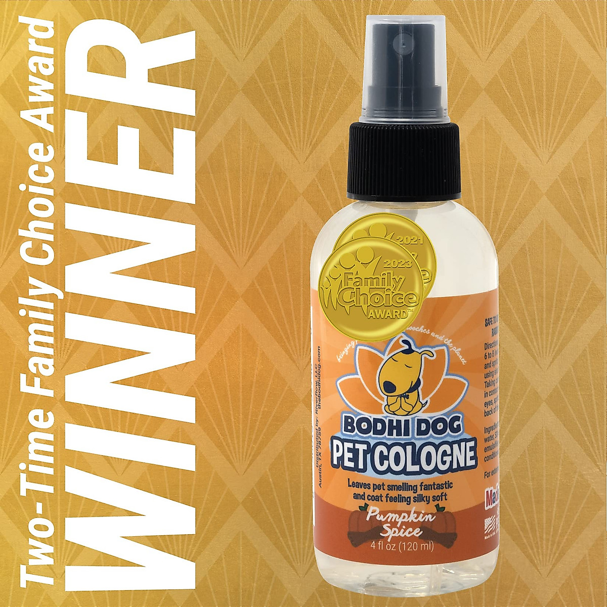 Bodhi Dog Natural Dog Cologne (Pumpkin Spice) - Premium Scented Deodorizing Pet Perfume with Conditioner for Dogs & Cats - Keeps Pets Fresh & Clean - Gentle and Safe Formula, Made in USA (4 Fl Oz)