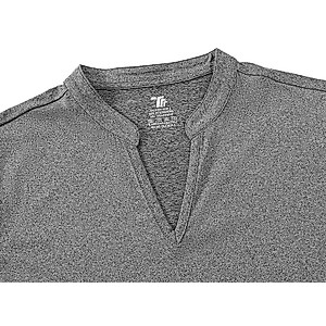 BGOWATU Women's Golf Polo T-Shirts Sleeveless V Neck Collarless Tennis Shirts UV Protection Quick Dry Lightweight Dark Gray L