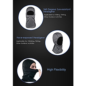 Balaclava Face Windproof Ski Mask Neck Warmer Tactical Hood Polyester 2 Pack Black