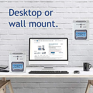 Pyramid Time Systems 2500 Small Business Time Clock Bundle with 100 Time Cards, 1 Ribbon, 1 Time Card Rack, 2 Security Keys - No Employee Limit, ivory