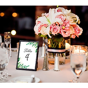 SICOHOME Wedding Table Numbers Cards 1-30 with Head Table Numbers Greenery Table Cards Double Sided Party Table Numbers for Wedding Reception Baby Shower Birthday Bridal Party Anniversary Banquets