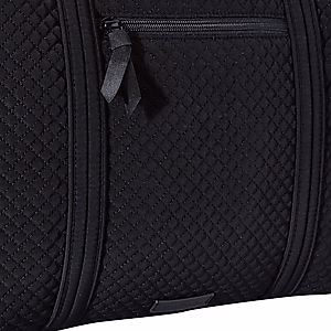 Vera Bradley womens Microfiber Deluxe Vera Tote Handbag, Black, One Size US